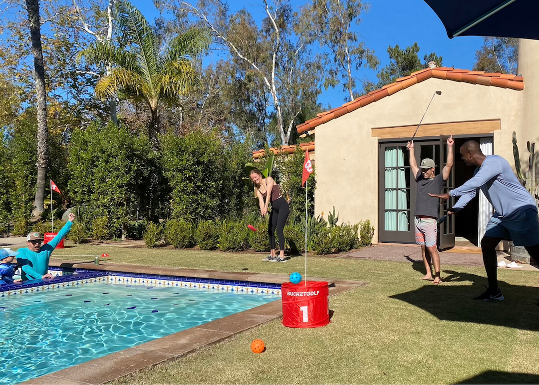 BucketGolf Game | 9 Hole Portable Backyard Yard Golf Game